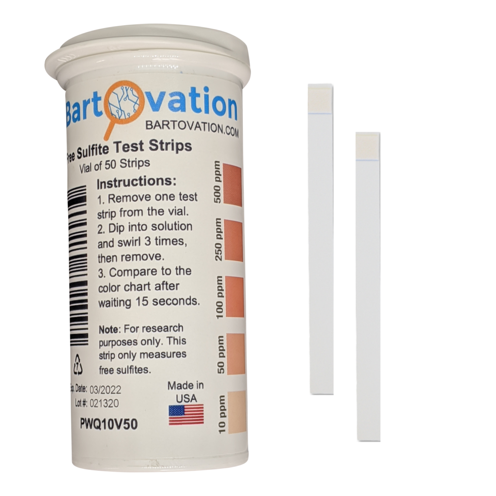 Quicktest for Fri SO2 (Free Sulfur) - 50 teststrips - 10-500 ppm ...
