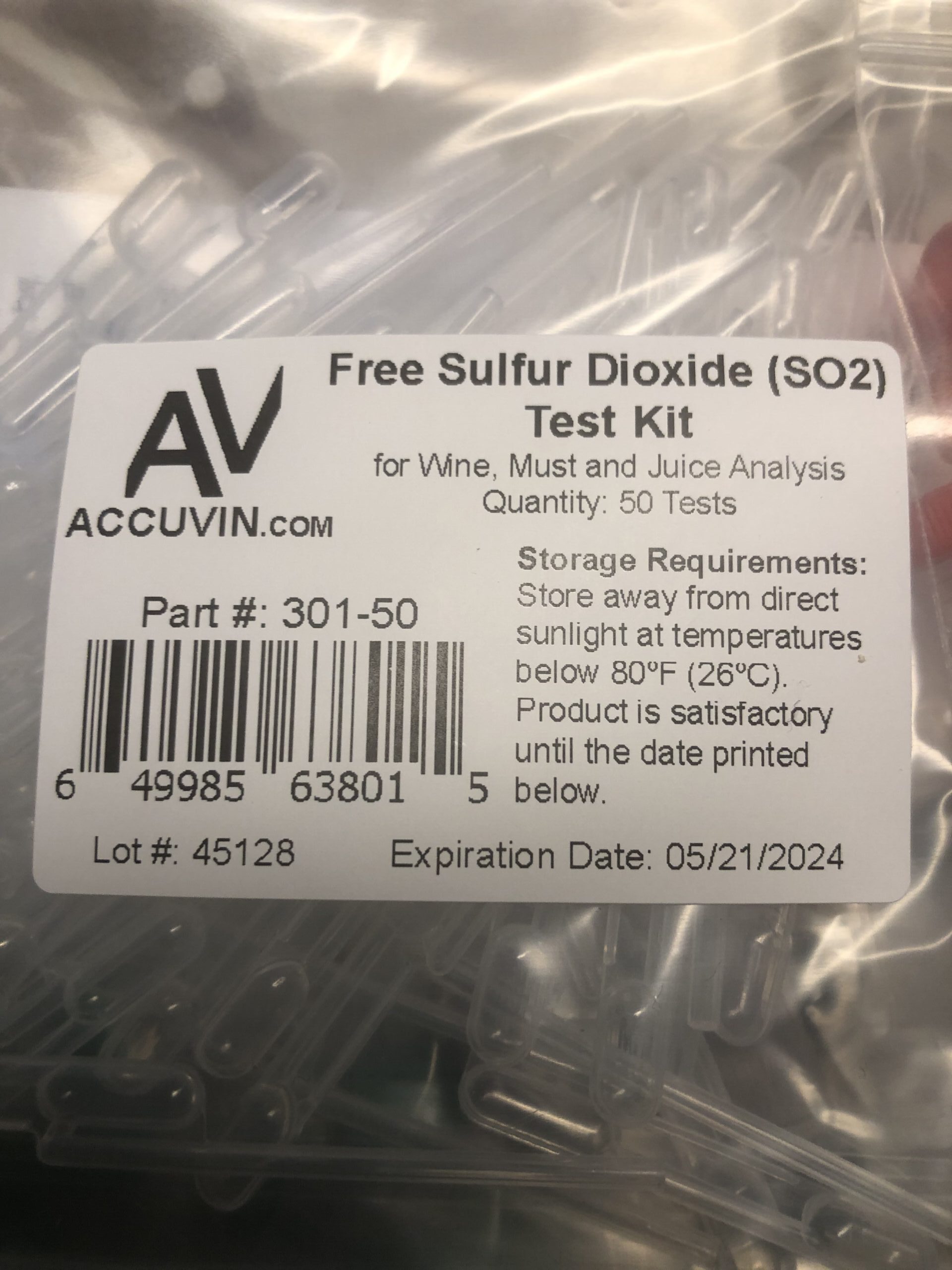 Quicktest for Fri sulfit SO2 (Free Sulfur) - 50 tests - for vin, most ...